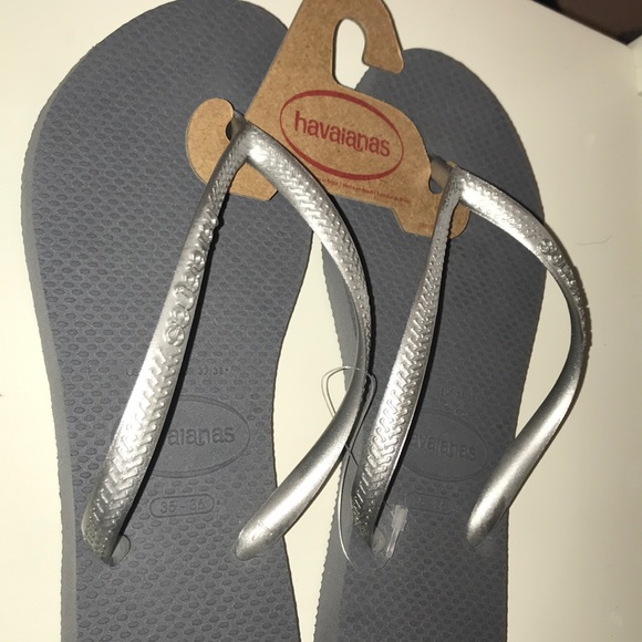 Havaianas | Shoes | Havaianas Silver Flip Flops | Poshmark